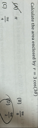 Solved Calculate the area enclosed by | Chegg.com