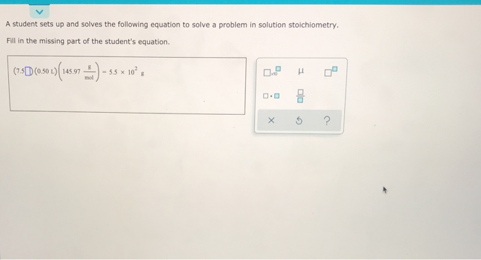Solved A student sets up and solves the following equation | Chegg.com