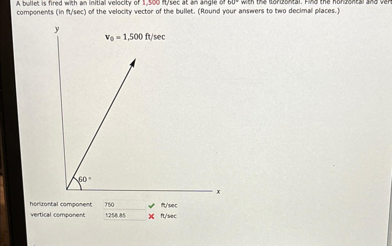 Solved A bullet is fired with an initial velocity of | Chegg.com