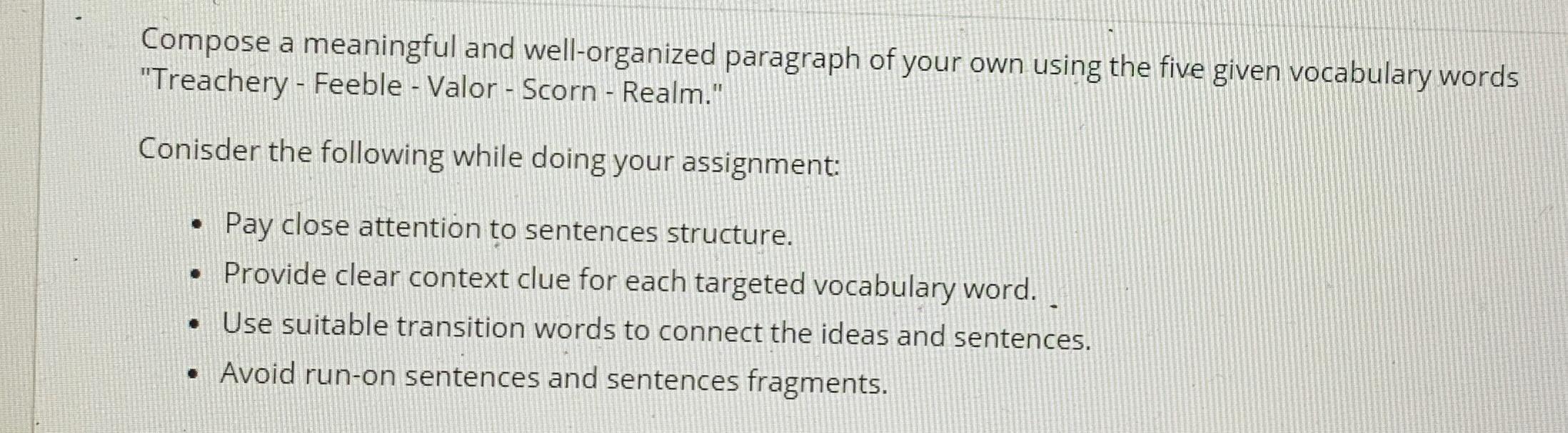 Compose a meaningful and well-organized paragraph of | Chegg.com