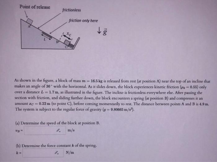 Solved Point of release frictionless friction only here 160 | Chegg.com