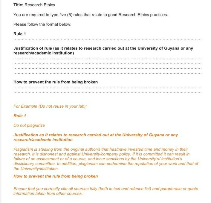 Solved Title: Research Ethics You are required to type five | Chegg.com