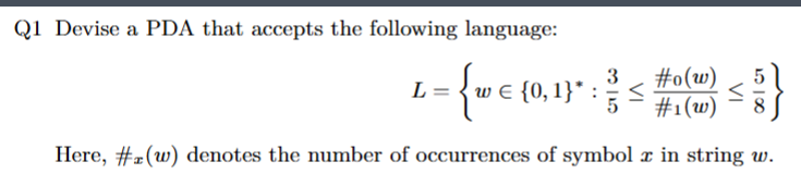 Solved Q1 ﻿Devise a PDA that accepts the following | Chegg.com