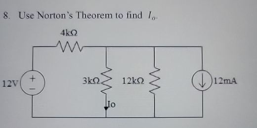 Solved Use Norton's Theorem to find I0. | Chegg.com