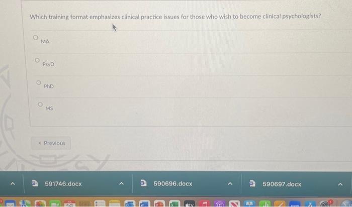 Solved Which training format emphasizes clinical practice | Chegg.com