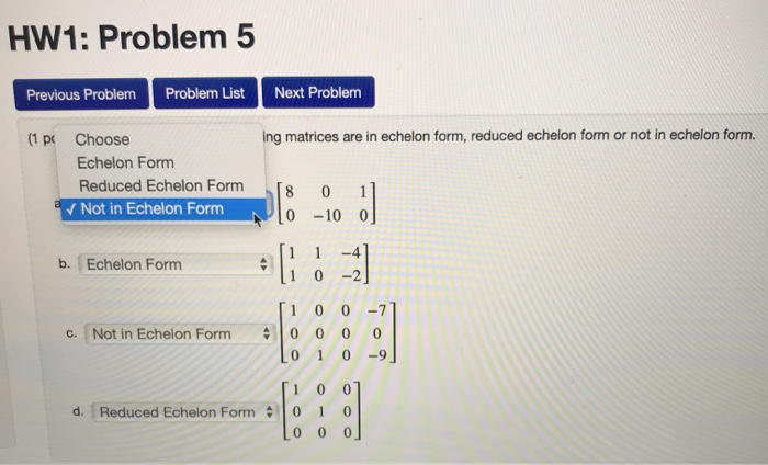 Solved HW1: Problem 5 Previous Problem Problem List Next | Chegg.com