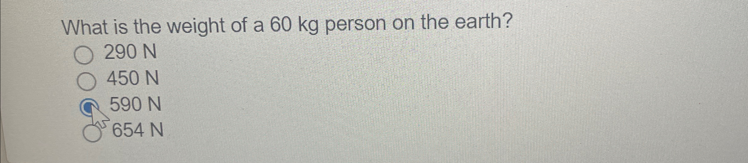 Solved What is the weight of a 60kg ﻿person on the | Chegg.com