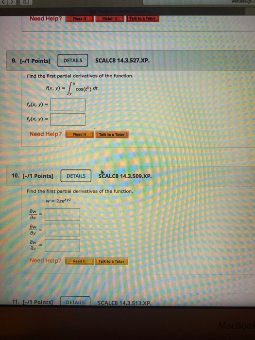 Solved webassign Need Help? Randit Watch It Talk to a Tutor | Chegg.com