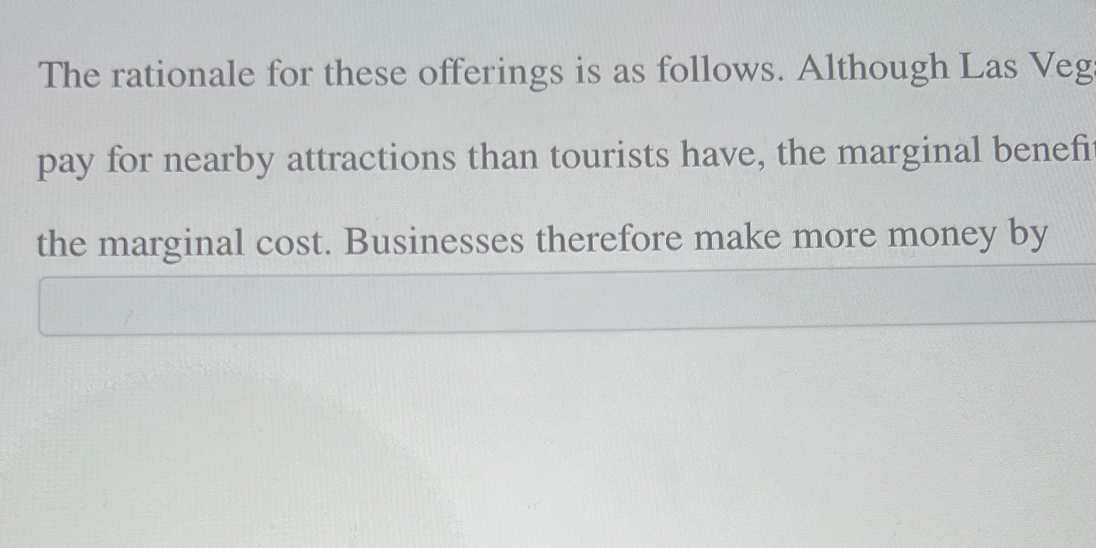 Solved The rationale for these offerings is as follows. | Chegg.com