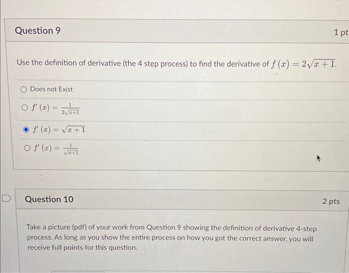 Solved Use the definition of derivative (the 4 step process) | Chegg.com