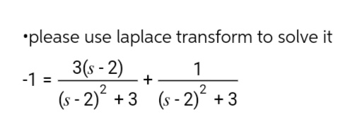 Solved please use laplace transform to solve | Chegg.com