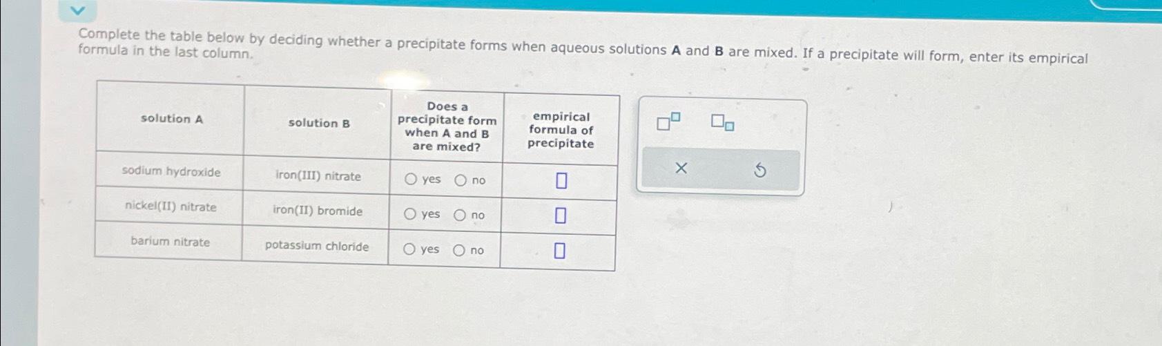 Solved Complete the table below by deciding whether a | Chegg.com