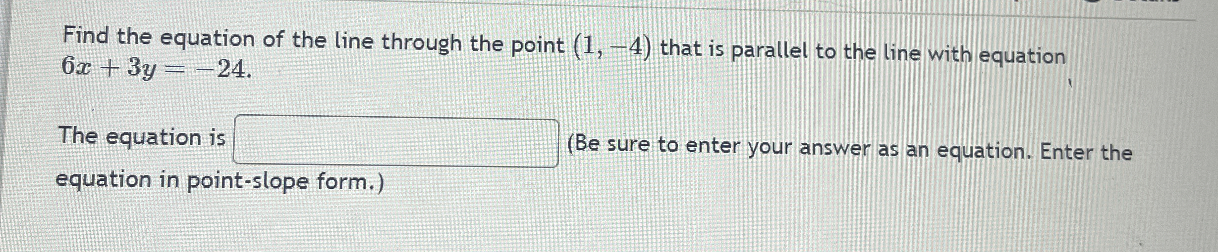 Solved Find the equation of the line through the point | Chegg.com