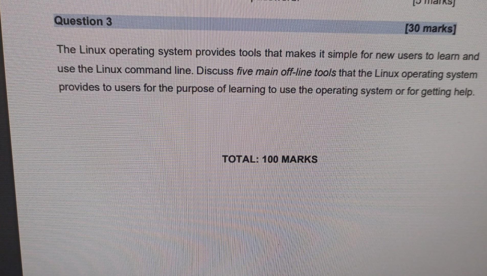 Solved The Linux operating system provides tools that makes | Chegg.com