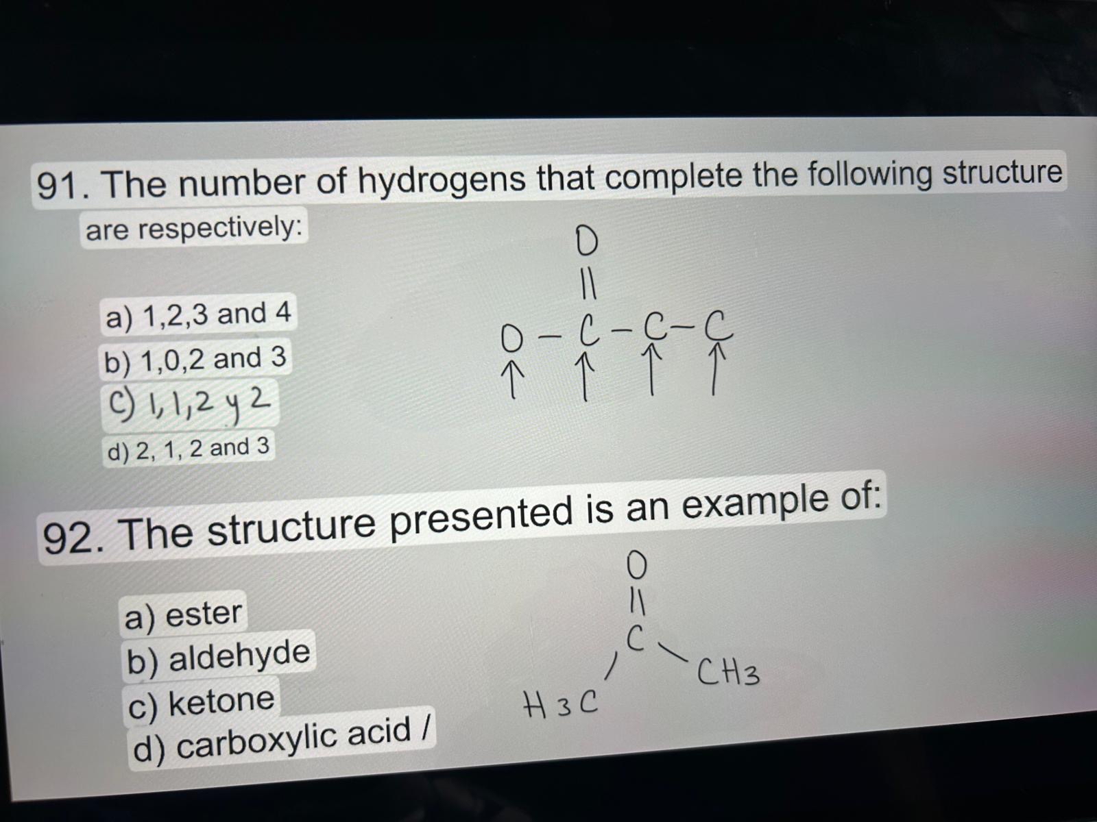Solved 91.The number of hydrogens that complete the | Chegg.com