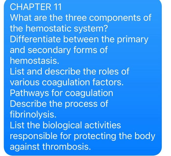 CHAPTER 11 What are the three components of the | Chegg.com