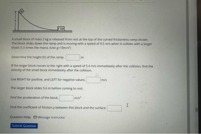 Solved A small block of mass 2 kg is released from rest at | Chegg.com