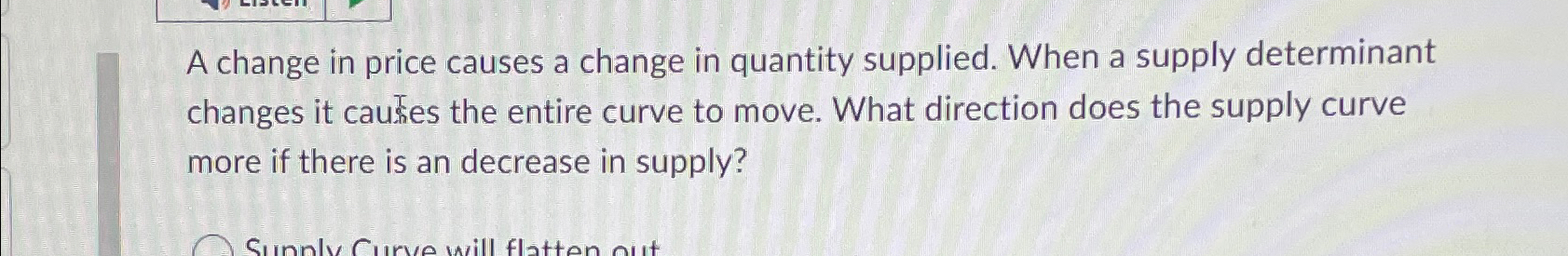 Solved A change in price causes a change in quantity | Chegg.com