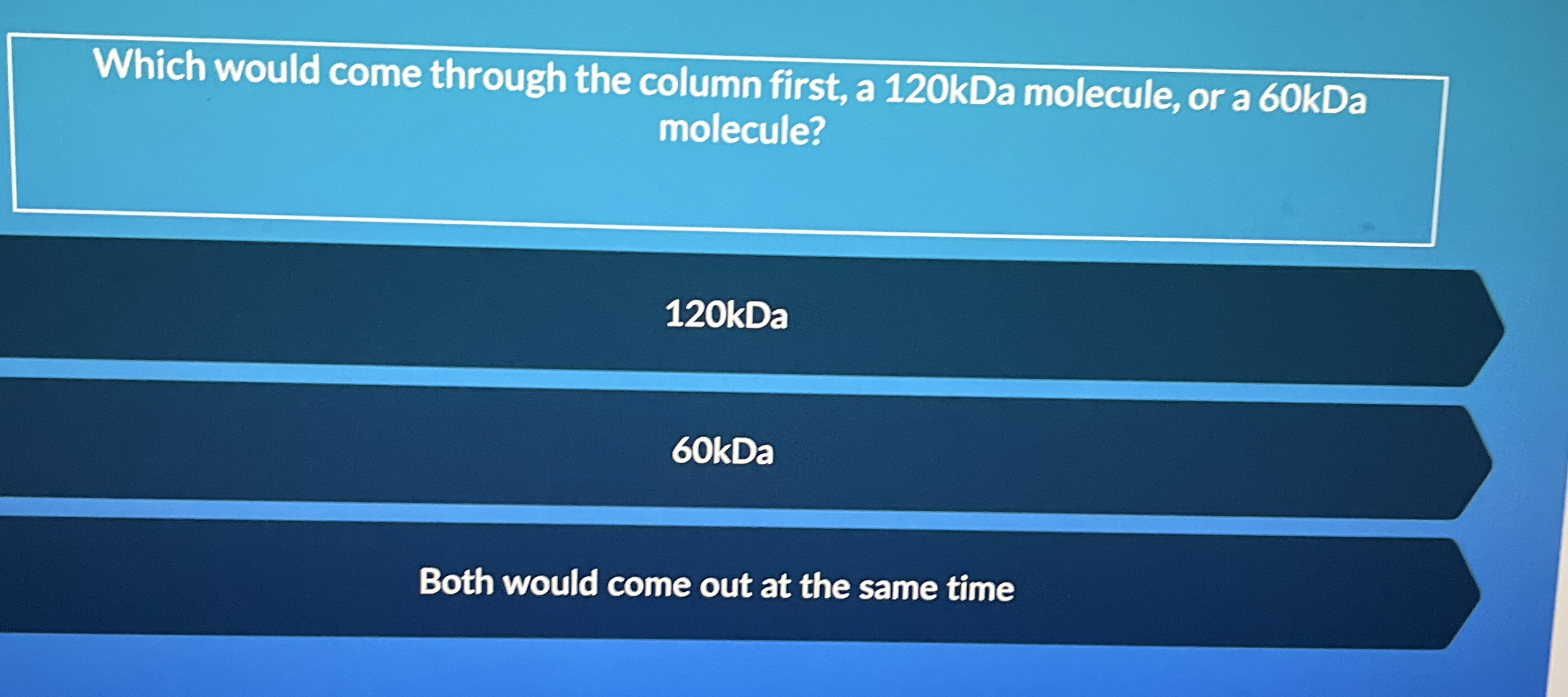 Solved Which would come through the column first, a 120kDa | Chegg.com