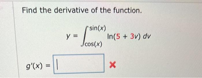 Solved Find the derivative of the function. | Chegg.com