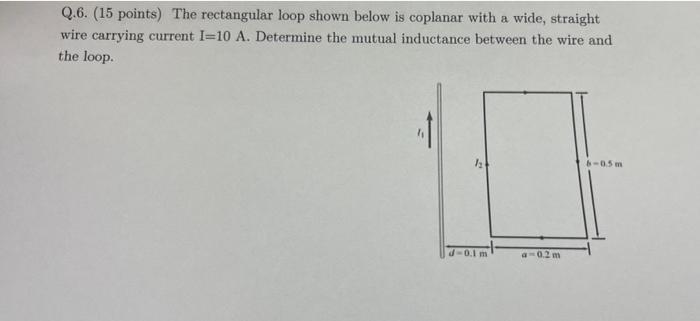 Solved Q.6. (15 points) The rectangular loop shown below is | Chegg.com