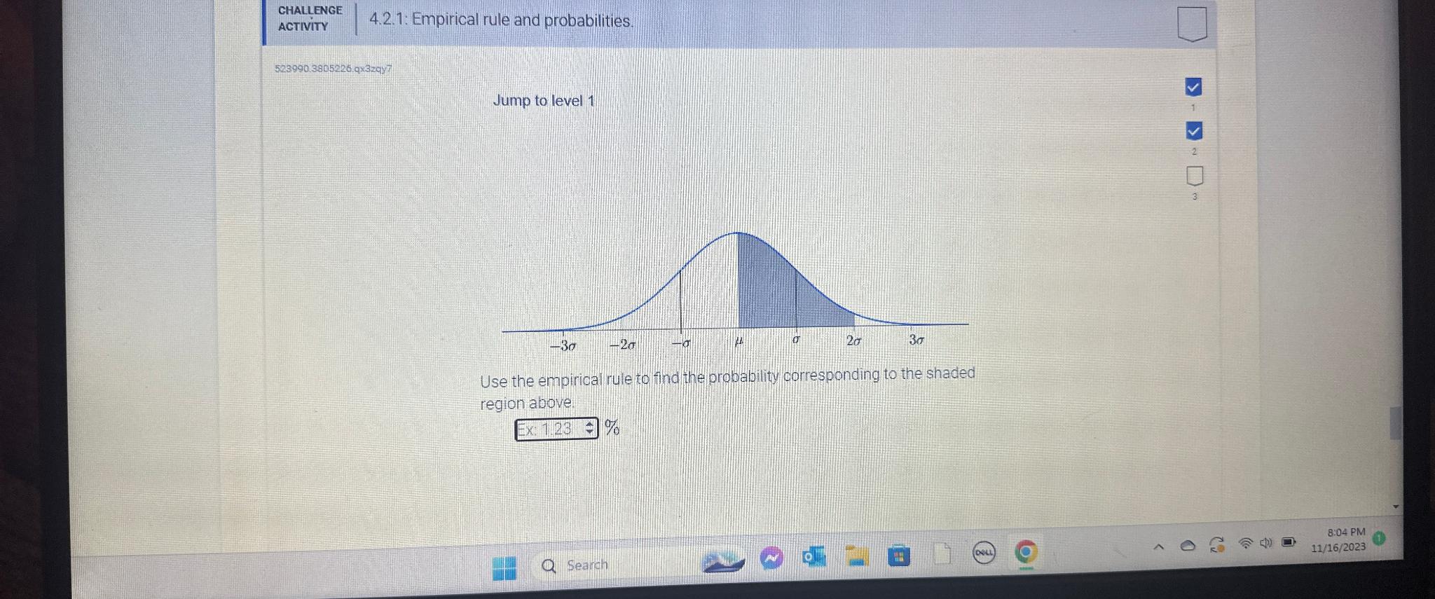 Solved CHALLENGEACTIVITY4.2.1: Empirical rule and | Chegg.com