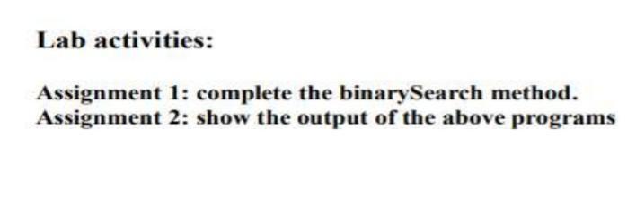 Solved Lab activities: Assignment 1: complete the | Chegg.com