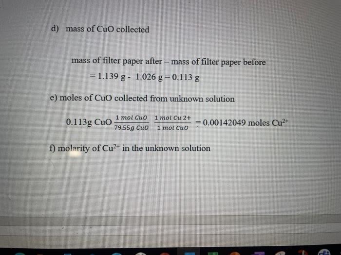 Solved Find the mass of Cu that must have been present to | Chegg.com