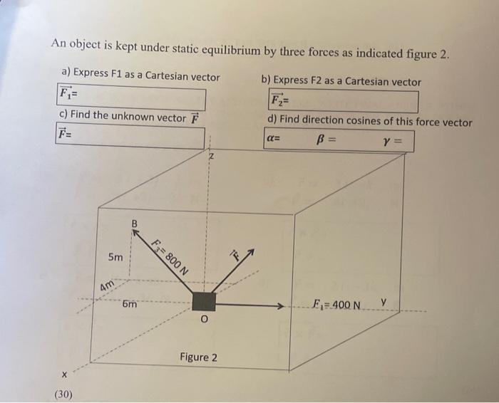 Solved An object is kept under static equilibrium by three | Chegg.com