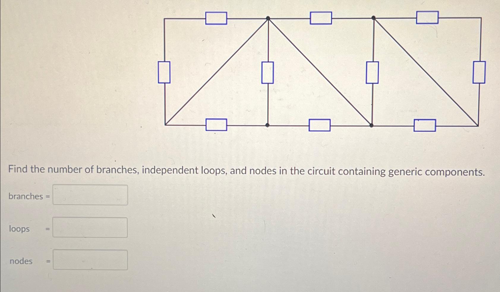 Solved Find the number of branches, independent loops, and | Chegg.com