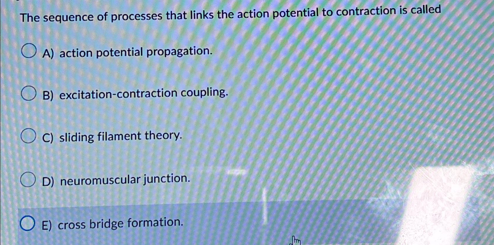 Solved The sequence of processes that links the action | Chegg.com
