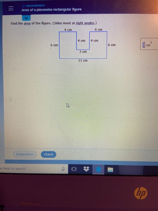 Solved = MEASUREMENT Area of a piecewise rectangular figure | Chegg.com