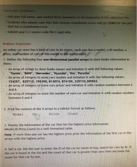 Solved Submission Guidelines: - Add your full name, and | Chegg.com