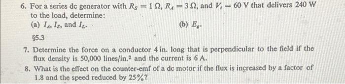 Solved 5. For the cumulative compound dc generator of Fig. | Chegg.com
