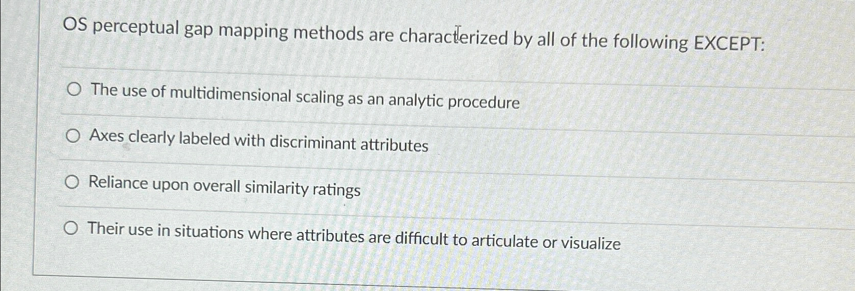 Solved OS perceptual gap mapping methods are characterized | Chegg.com