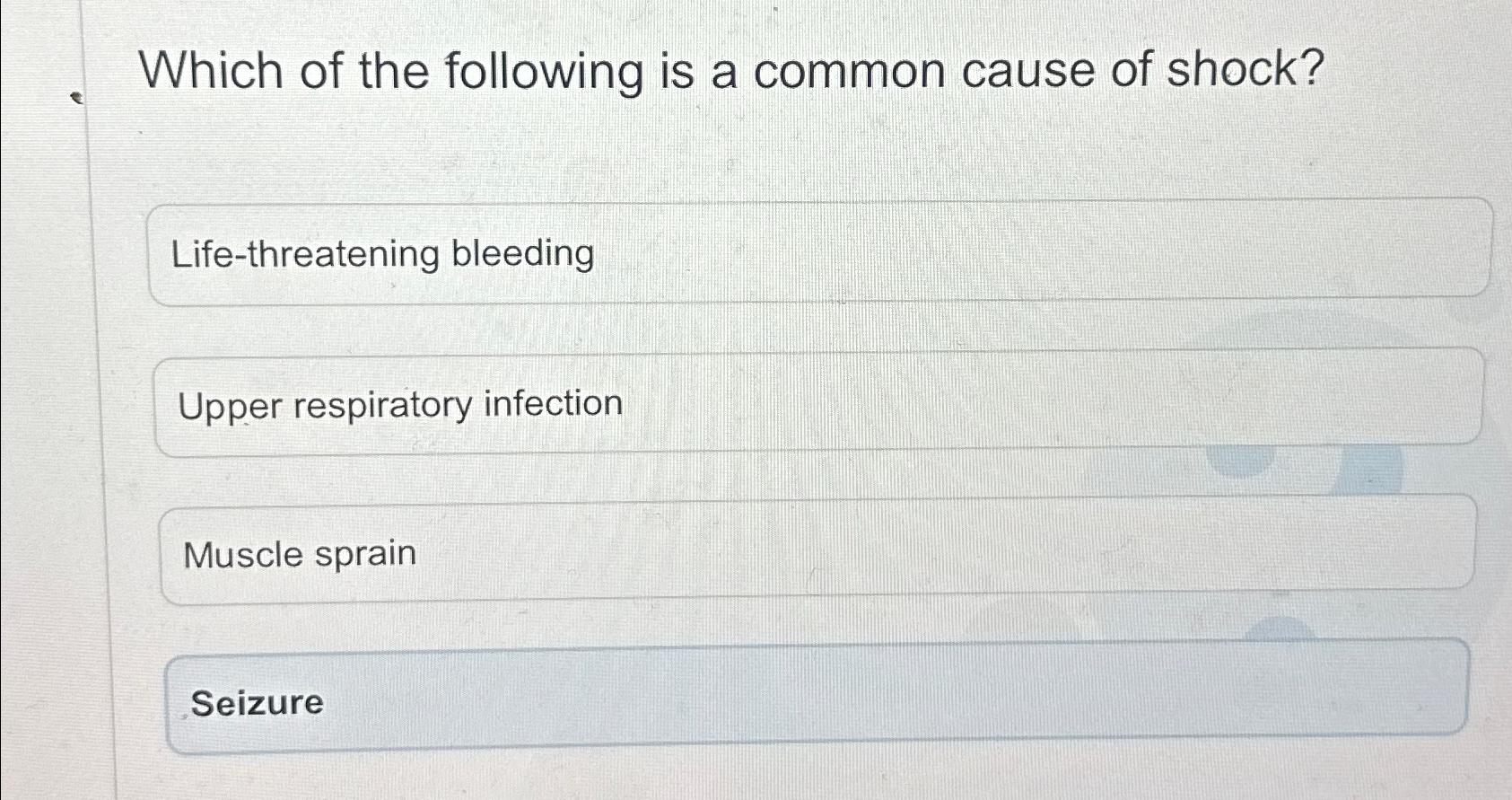 Solved Which of the following is a common cause of | Chegg.com