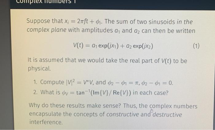 Solved Suppose that x; = 27ft +0. The sum of two sinusoids | Chegg.com