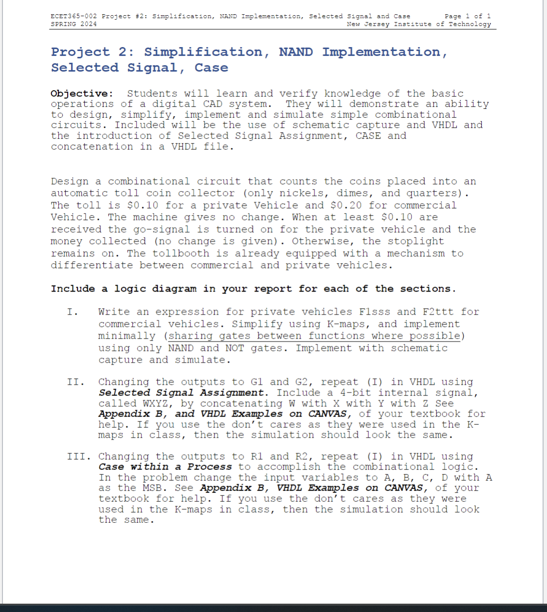 Solved *Project 2: Simplification, NAND | Chegg.com