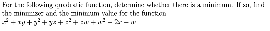 For the following quadratic function, determine | Chegg.com