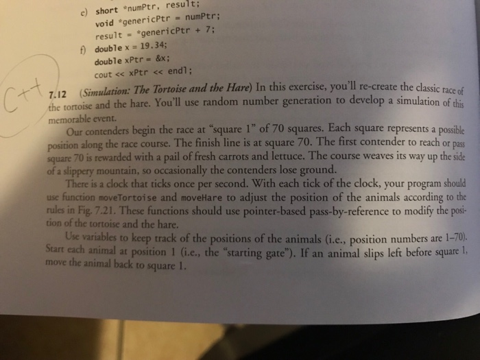 Solved 8.12 (Simulation: The Tortoise and the Hare) In this | Chegg.com