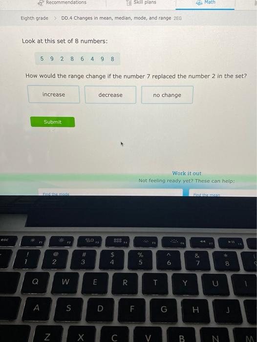 Solved Recommendations Skill plans Math Eighth grade > DD.4 | Chegg.com