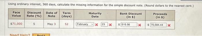 Solved Using ordinary interest, 360 days, calculate the | Chegg.com