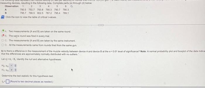 Solved Cick the ioon to view the table of crical 1-values. | Chegg.com