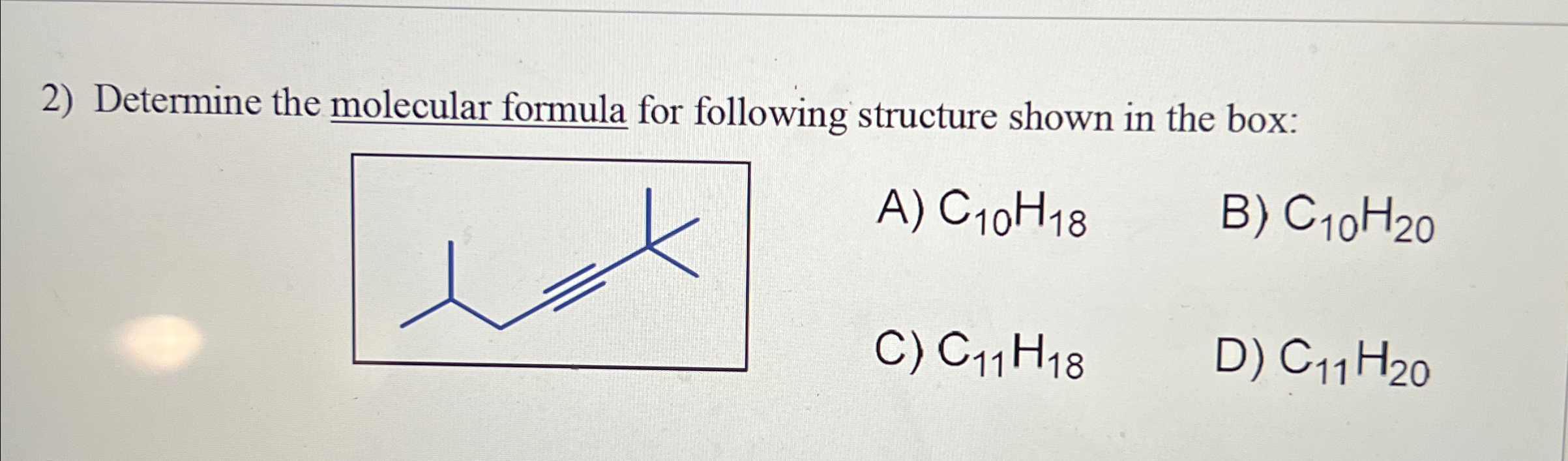 Solved Determine the molecular formula for following | Chegg.com