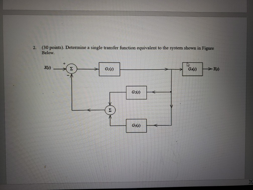 Solved 2. (30 points). Determine a single transfer function | Chegg.com