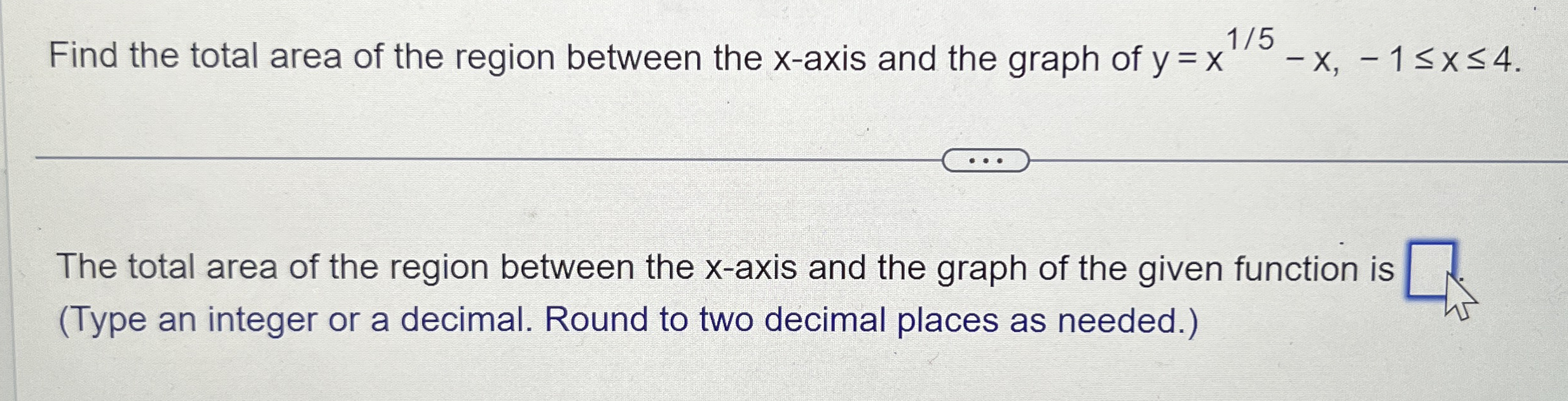 Solved Find the total area of the region between the x-axis | Chegg.com