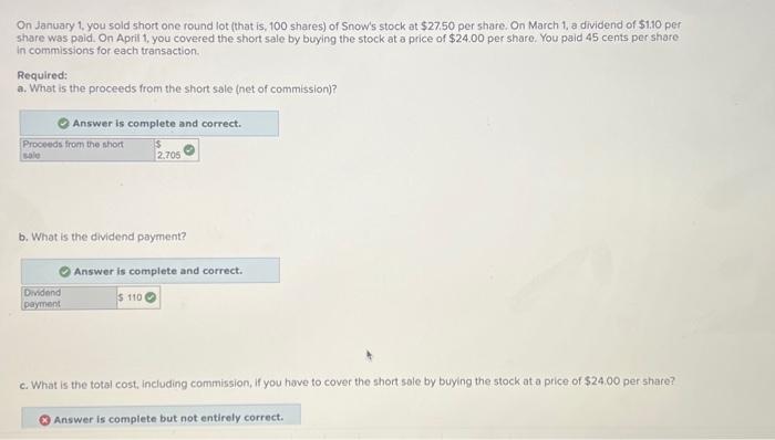 Solved On January 1, you sold short one round lot (that is, | Chegg.com