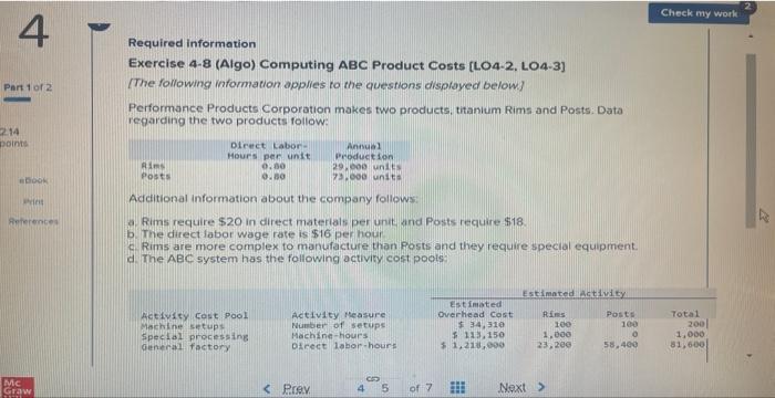 Solved Required information Exercise 4-8 (Algo) Computing | Chegg.com Solved Required information Exercise 4-8 (Algo) Computing | Chegg.com