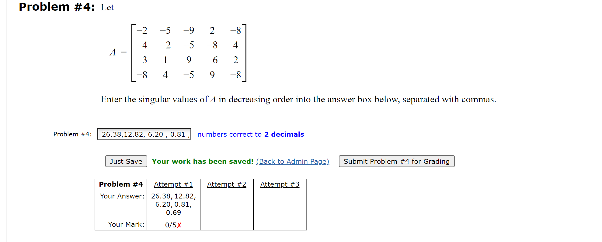 Solved Problem #4: | Chegg.com