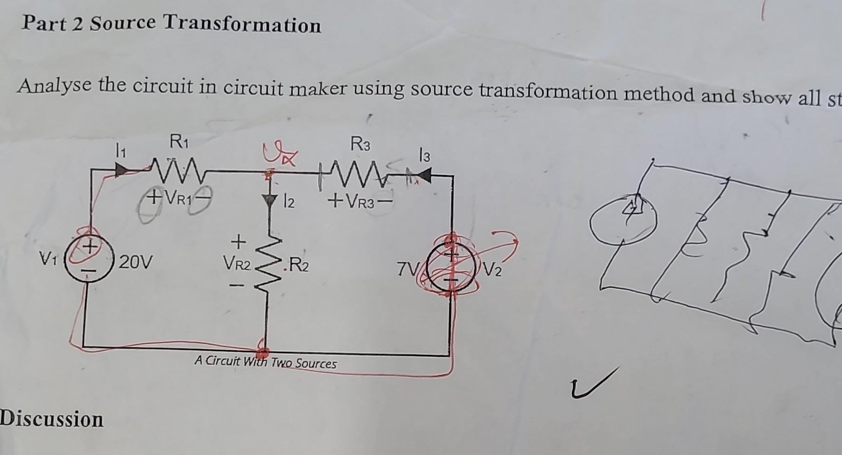 Solved Analyse the circuit in circuit maker using source | Chegg.com